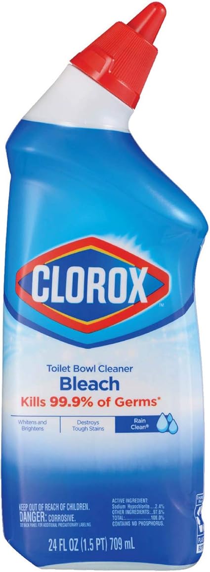 Amazon.com: Clorox Toilet Bowl Cleaner With Bleach, Rain Clean - 24 ...