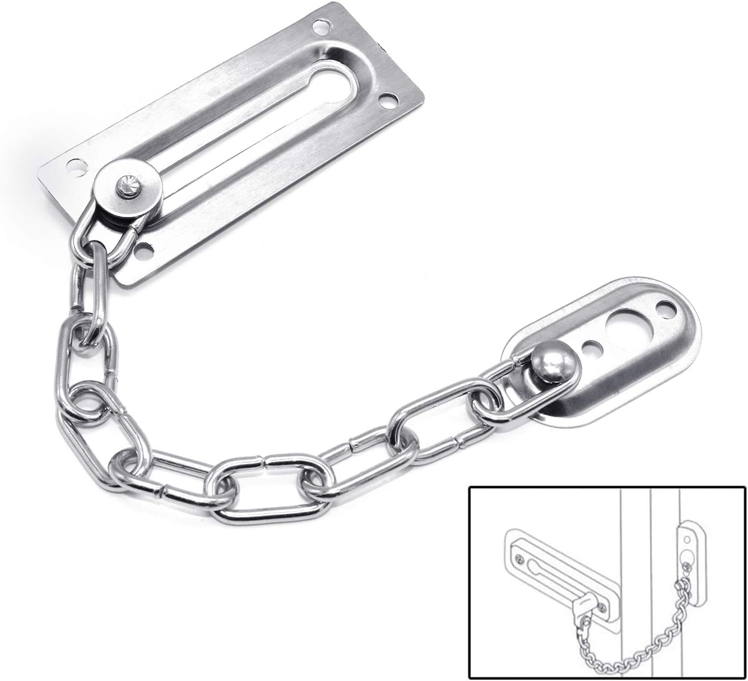 Hioph 4 Pieces Chain Door Guards with Lock Chain, Chain Door Locks ...