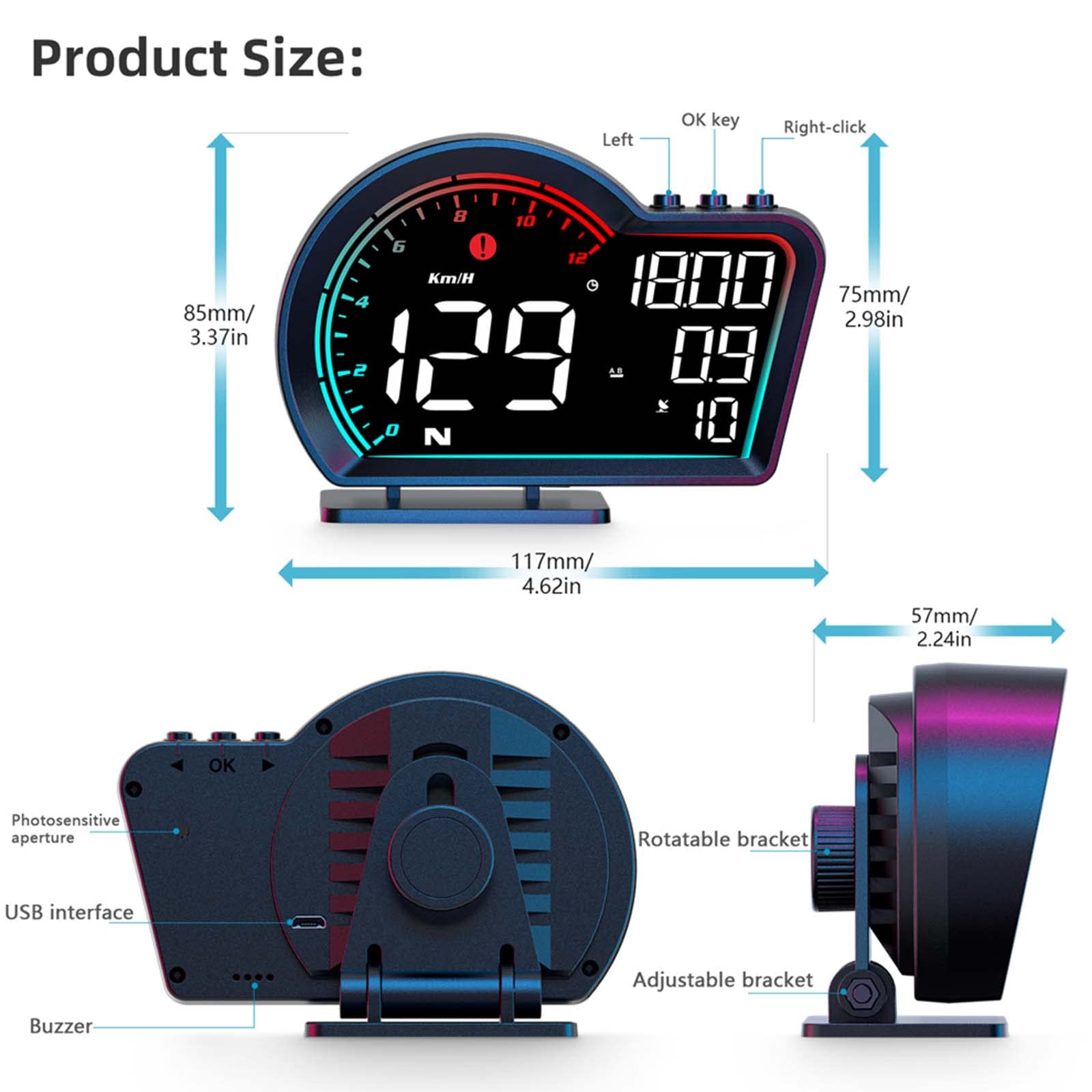 Mua ACECAR Digital GPS Speedometer Universal Car Head Up Display with ...