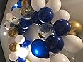 Amazon.com: Soonlyn Navy Blue and Gold Balloons 130 Pcs 12 Inch Confetti Balloons White Latex ...