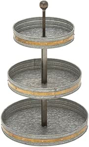 Amazon.com: Deco 79 Tiered Server Metal Galv 3 Tray 15" W, 24" H-49193 ...