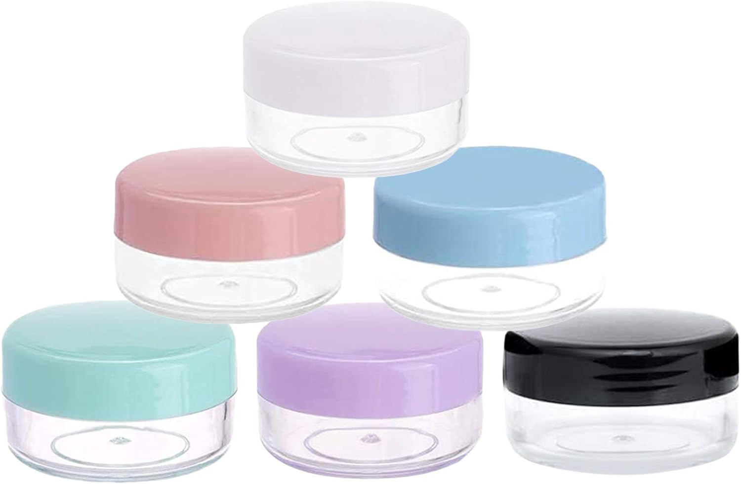 Cosmetic Jar, 6 Pcs Empty Refillable Clear Plastic Makeup Containers(6 ...