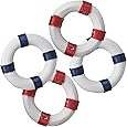 Amazon.com: 2 Vintage Fishing Boat with Oars and 4 Boat Life Rings Swim ...