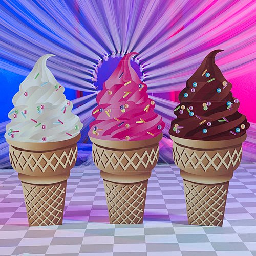 Buy Ice Cream Standee Party Props Standup Photo Booth Prop Background ...