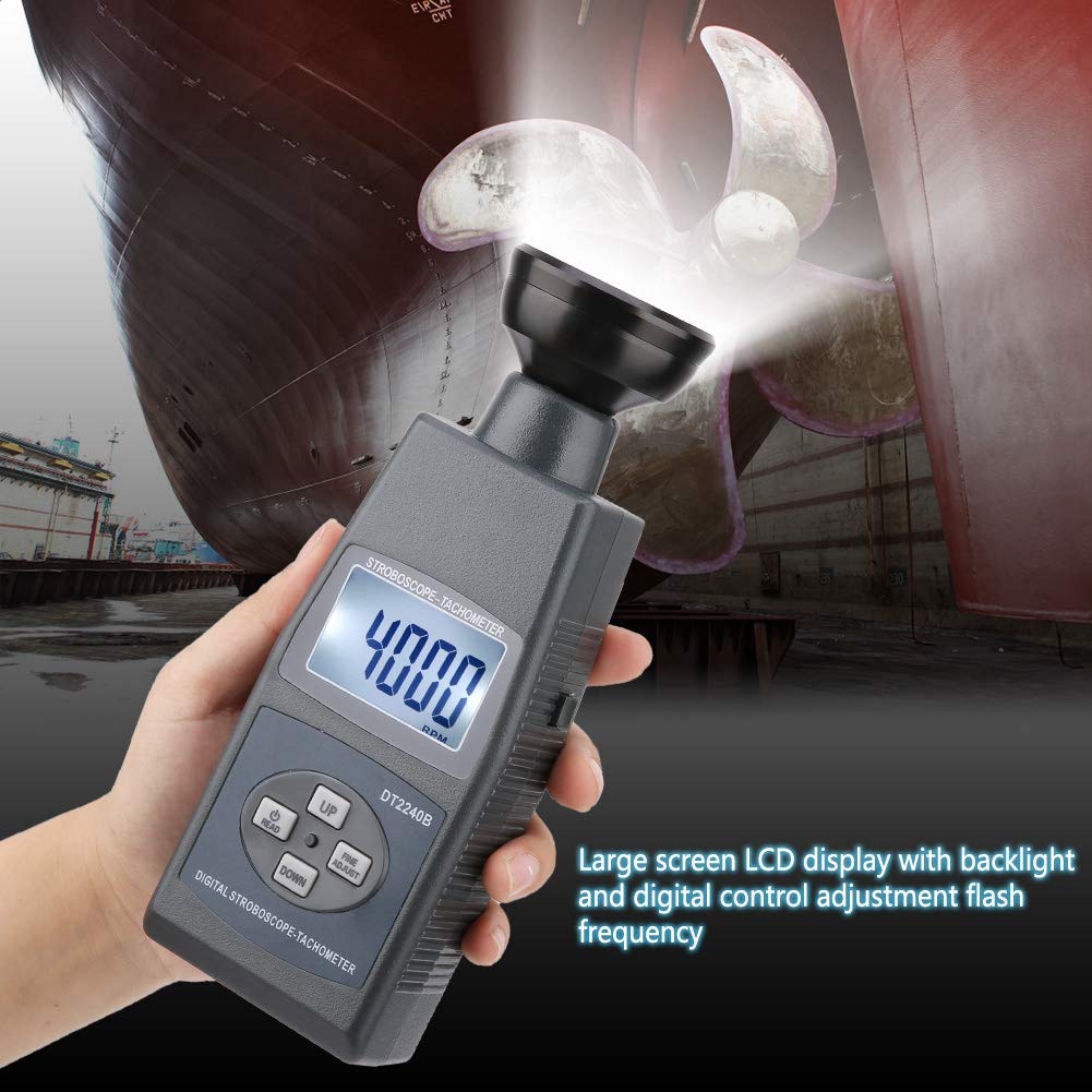 DT2240B Stroboscope Flash Tachometer, 60-40,000RPM Portable Digital ...