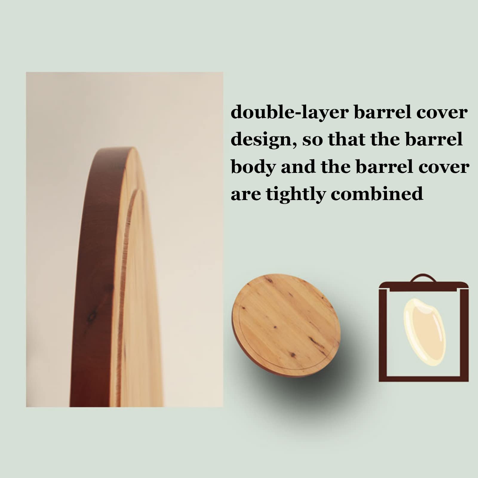 Cedar Wood Rice Dispenser 22/55/110Lbs Rice Storage Containers With Lid ...