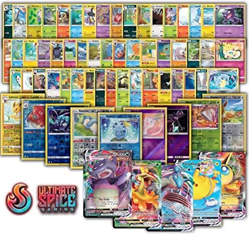 VMAX Ultra Rare Pokemon Pack: 50 Assorted Cards + 4 Foil Rare Cards, 1 ...