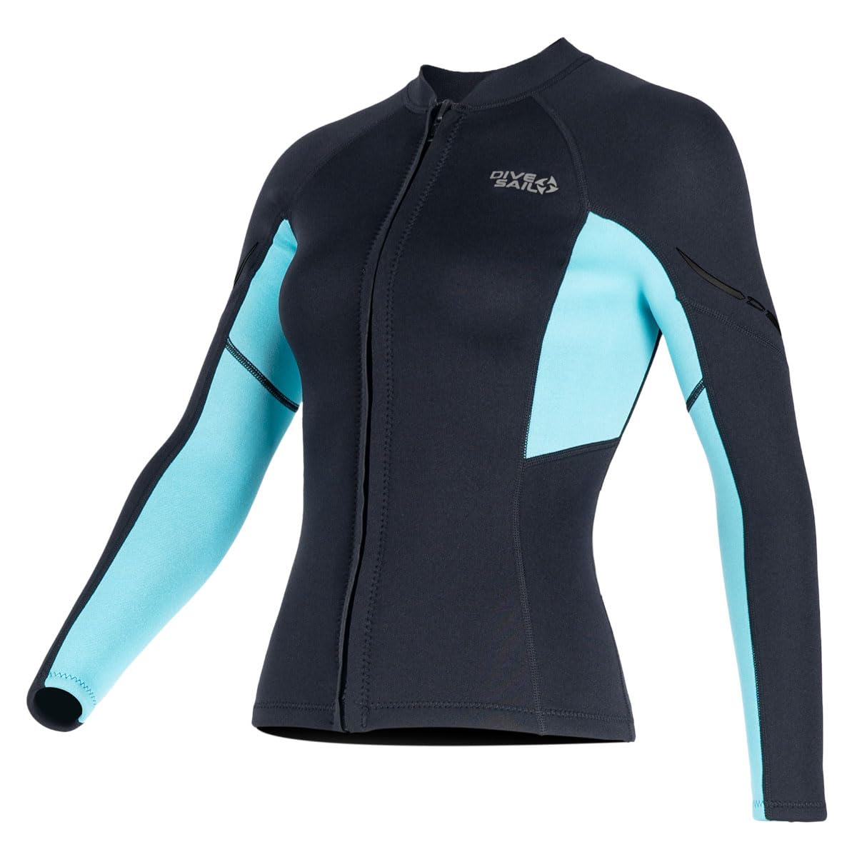 Wetsuit Top Jacket Women Men 1.5mm Neoprene Wetsuit Jacket Long Sleeve Front Zip Wet Suit Vest ...