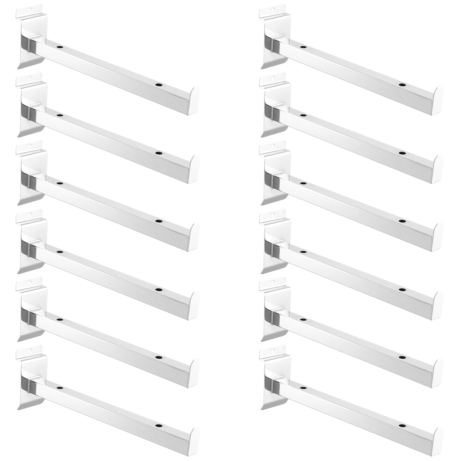 SOUJAP 15Pcs 10 Inch Silver Slatwall Shelf Brackets, Slatwall Deluxe ...