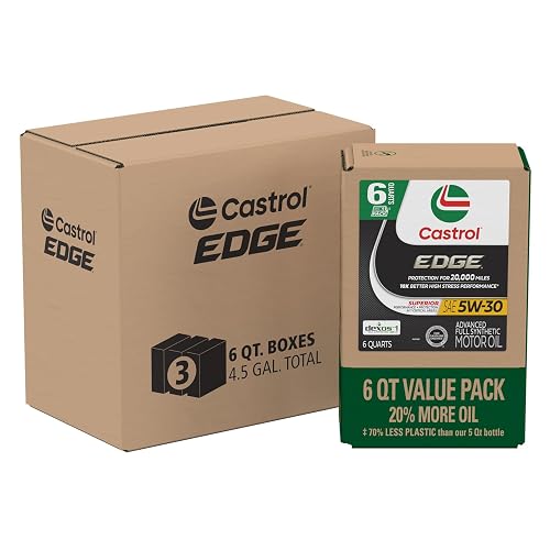 Castrol EDGE 5W-30 Advanced Full Synthetic Motor Oil, 6 Quarts EcoPack ...
