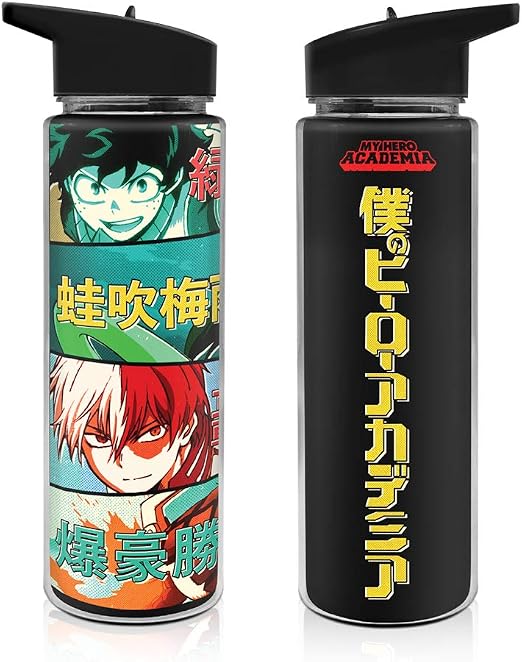 Amazon.com : My Hero Academia Izuku Water Bottle [Black, 17oz] Hydro ...