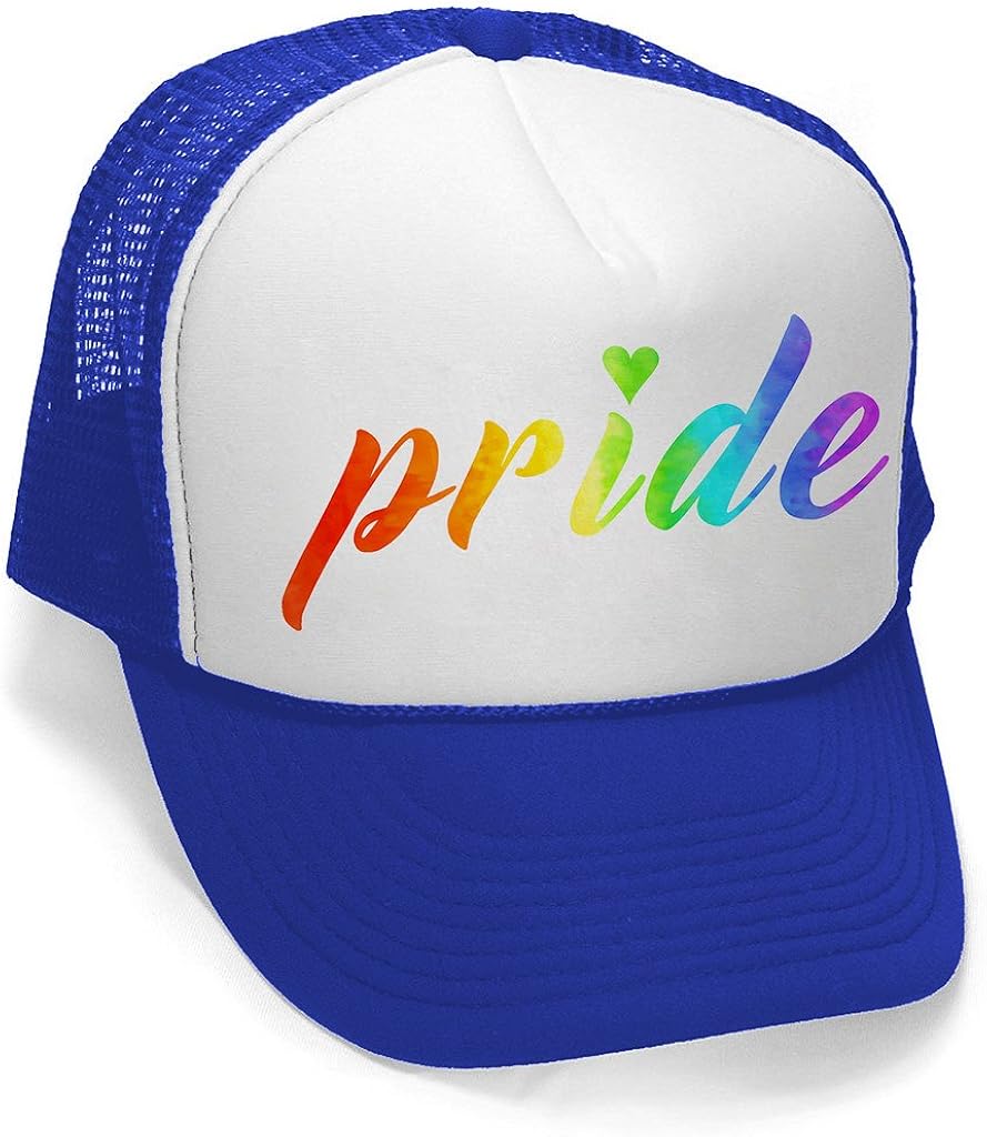 Men's Rainbow Pride Hat PLY B783 Blue/White Trucker Hat One Size at ...