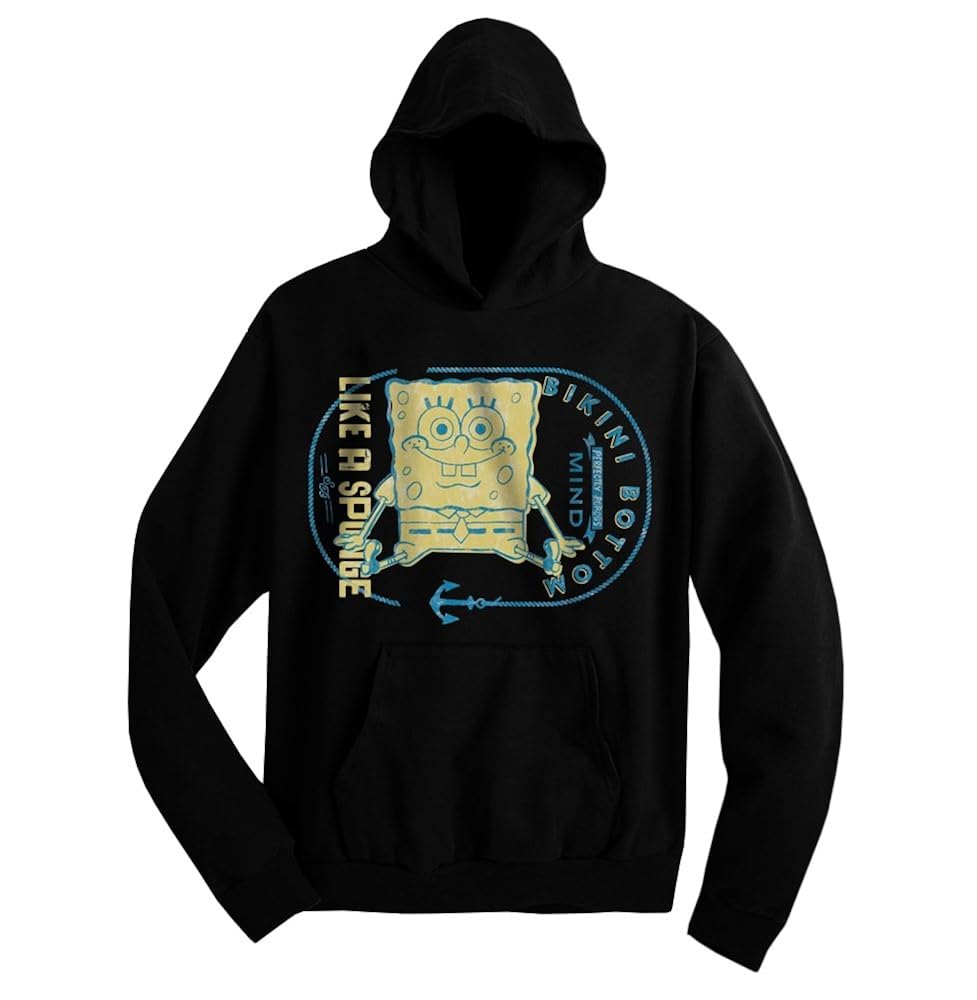 SpongeBob SquarePants Mind Like a Sponge Hooded Sweatshirt-XL: Amazon ...