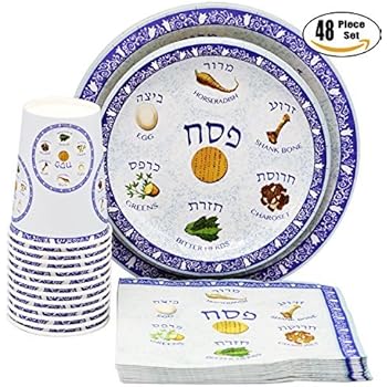 Amazon.com: Paper plates for Passover, 25 Paper Seder Plates, Pesach ...