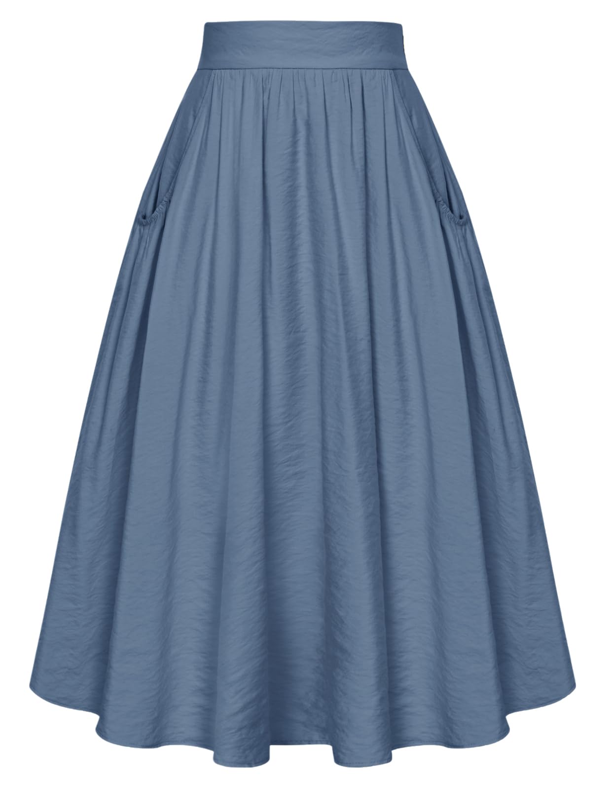 Belle Poque Blue Midi Skirts for Women Summer Flared A Line Casual ...