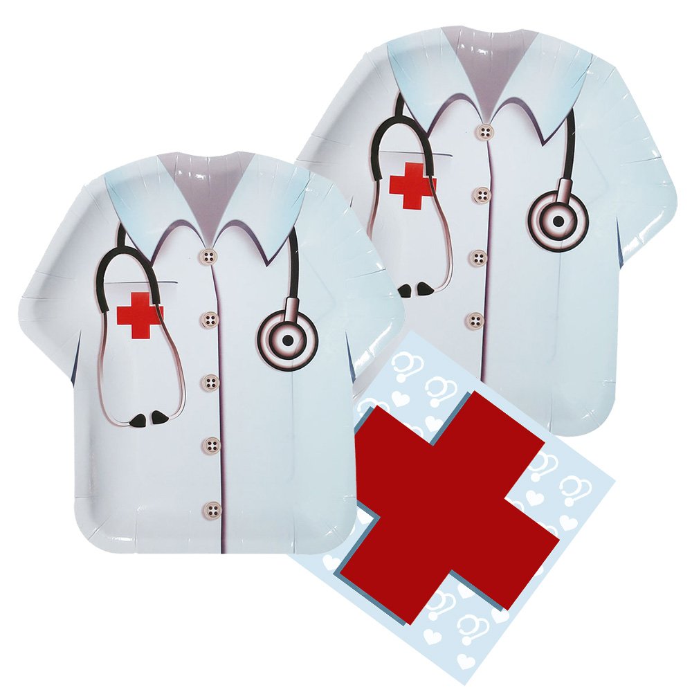 Doctor Party Shaped Plate Napkin Sets 35 Pieces For 16 Guests doctor-party-shaped-plate-napkin-sets-35-pieces-for-16-guests