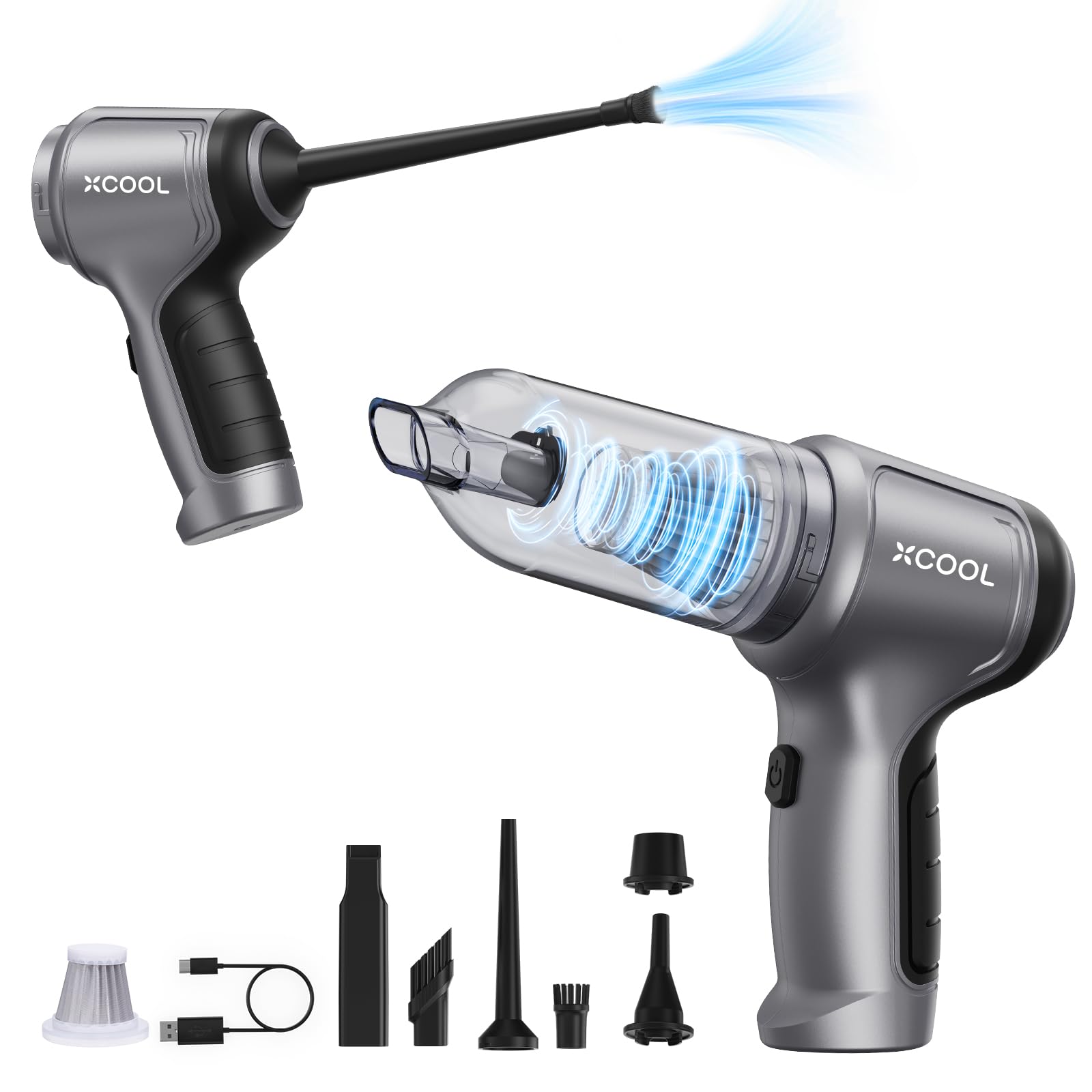 XCOOL Handheld Vacuum Cordless, 12000PA Car Vacuum Cleaner High Power ...