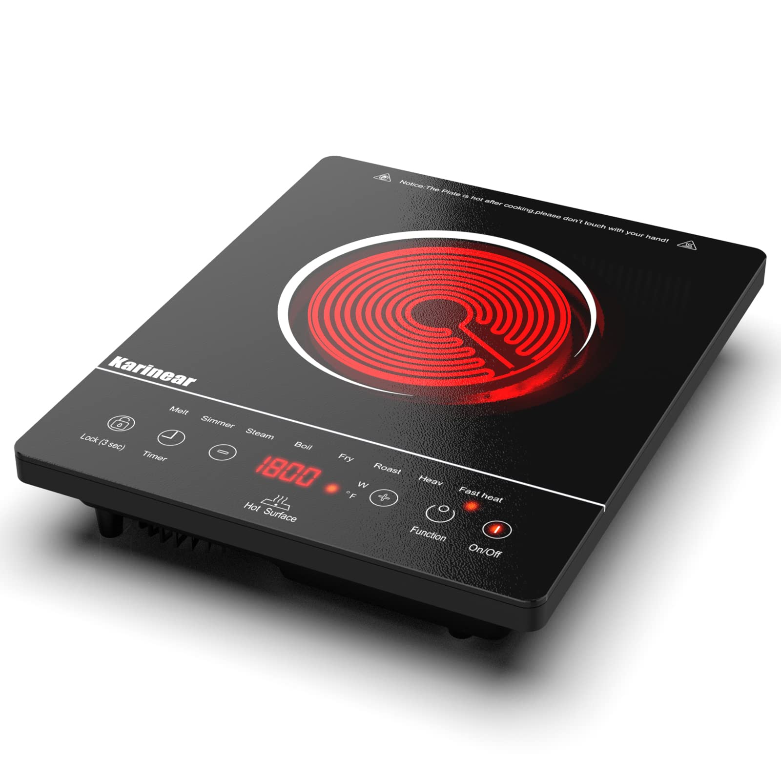 Karinear Portable Electric Cooktop, Electric Stove Single Burner ...