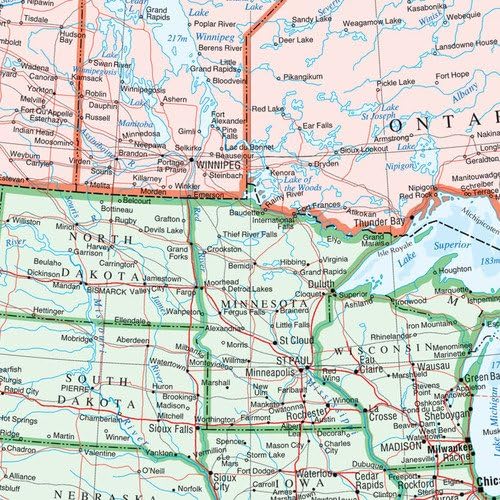 North America Wall Map – Atlas of Canada – 34″ x 39″ Paper – BigaMart