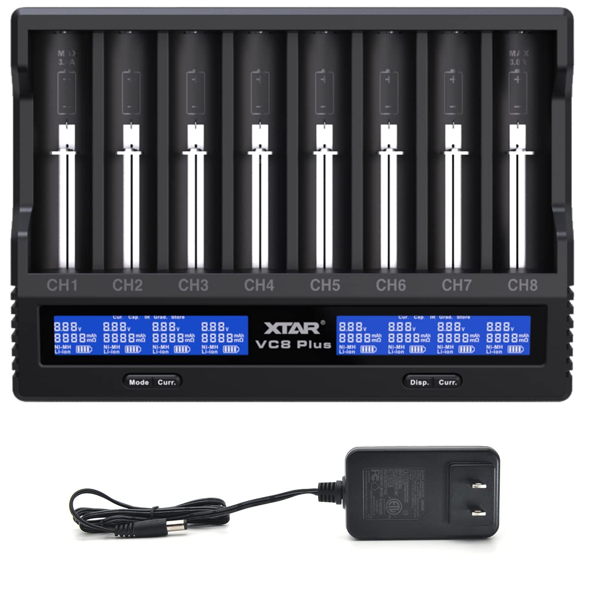 Mua 8 bays 21700 18650 Battery Charger XTAR New VC8 Plus 21700 Smart ...