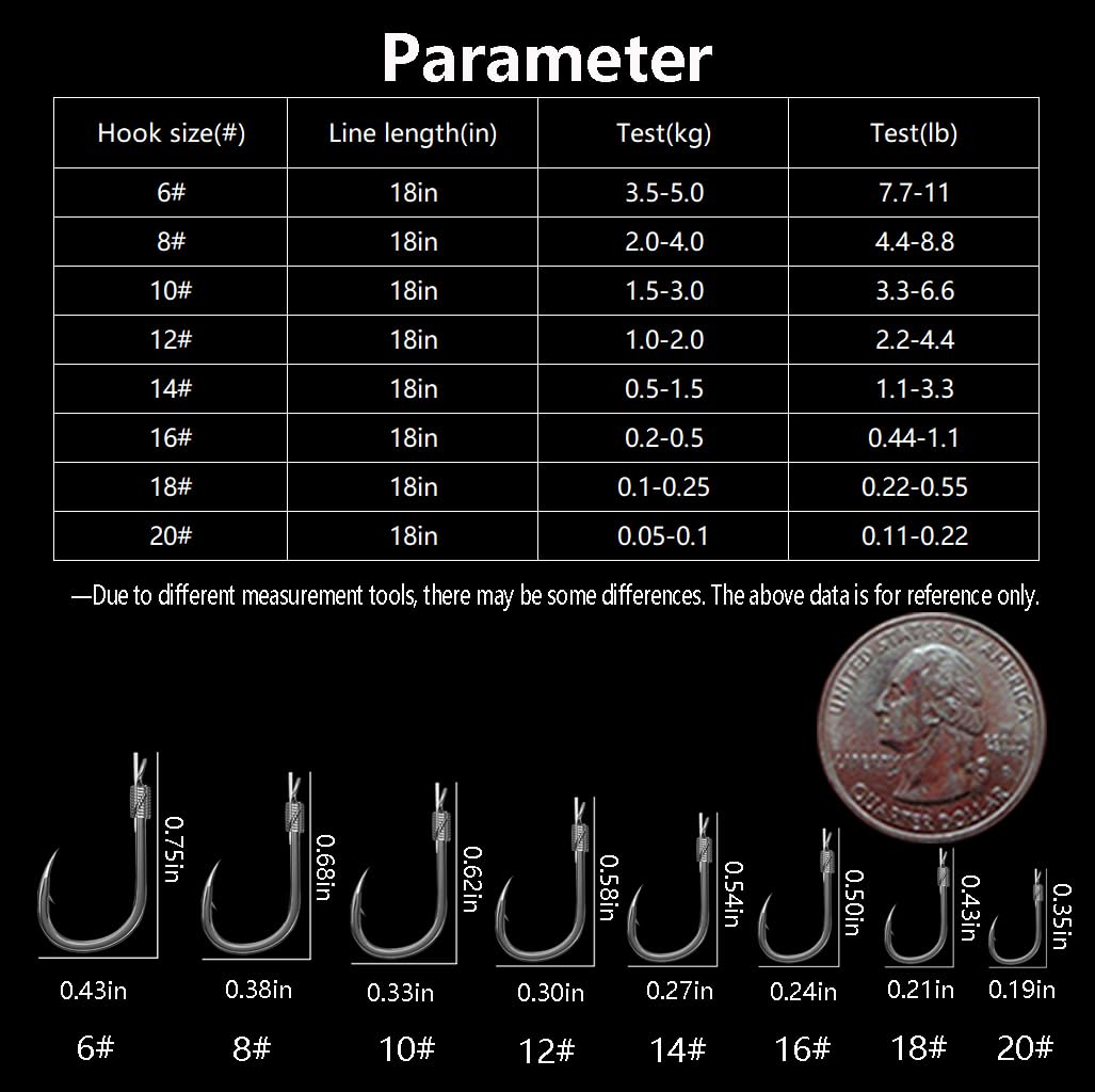 Small Fishing Hooks with Line, Tiny Fishing Hook on Nylon Line (Pack of ...