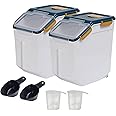 Amazon.com: Qiveno Large Flour Storage Container Bin 25Lb, 2Pack ...