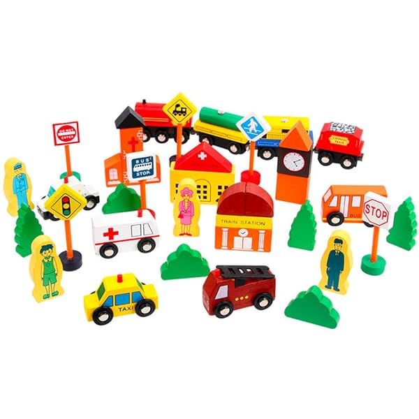 GuatemalaDigital.com - Beebeerun Wooden City Traffic Blocks City Play ...