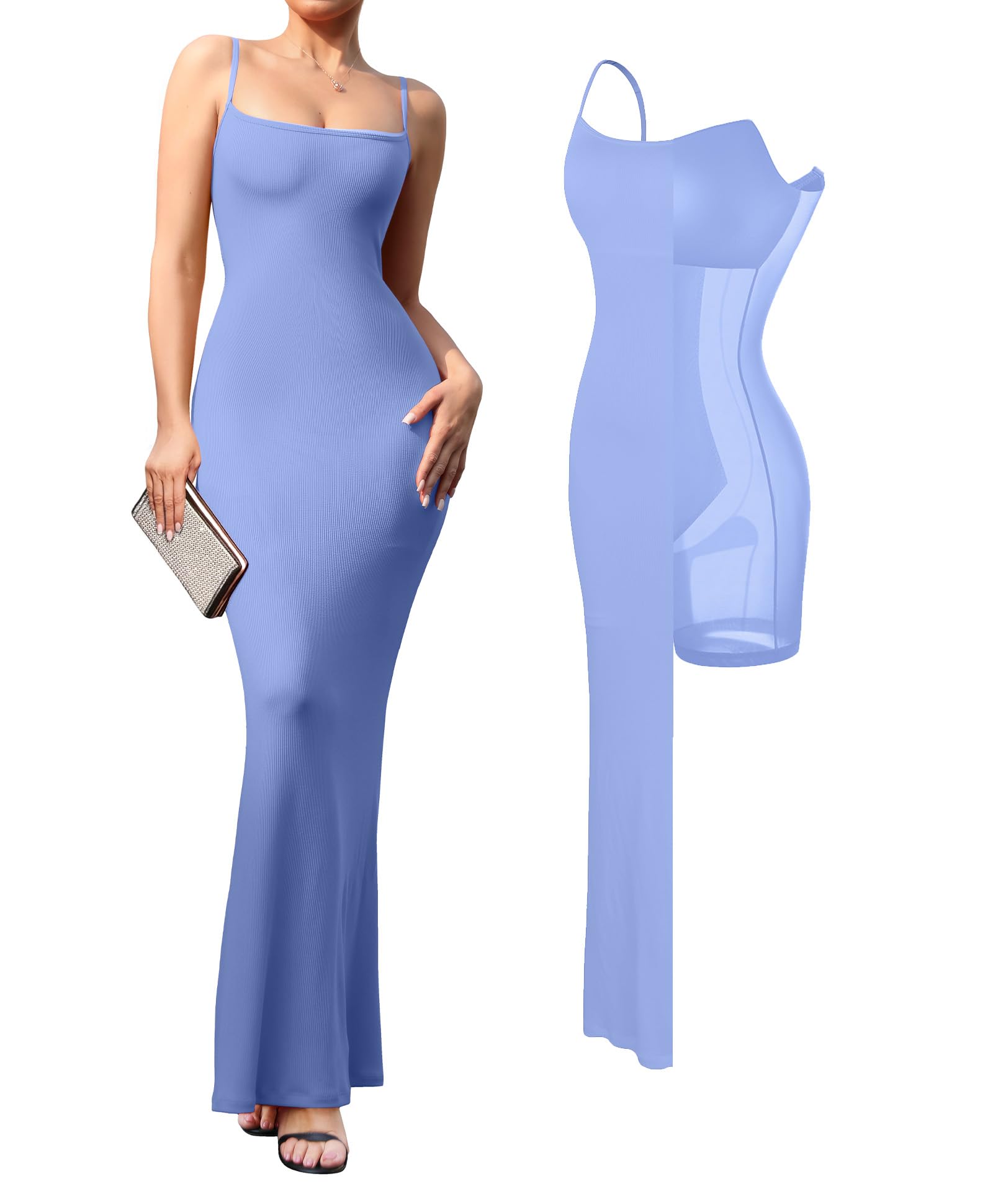 Popilush Bodycon Dresses for Women Maxi Dress Summer Ribbed Cocktail ...