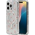Amazon.com: ZAGG Milan Snap Case for iPhone 16 Pro - Floral Design on Clear Base, MagSafe ...