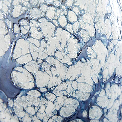 Deco 79 60403 Cylindrical Bubble Texture Blue Glass Vase, 8" x 12 ...