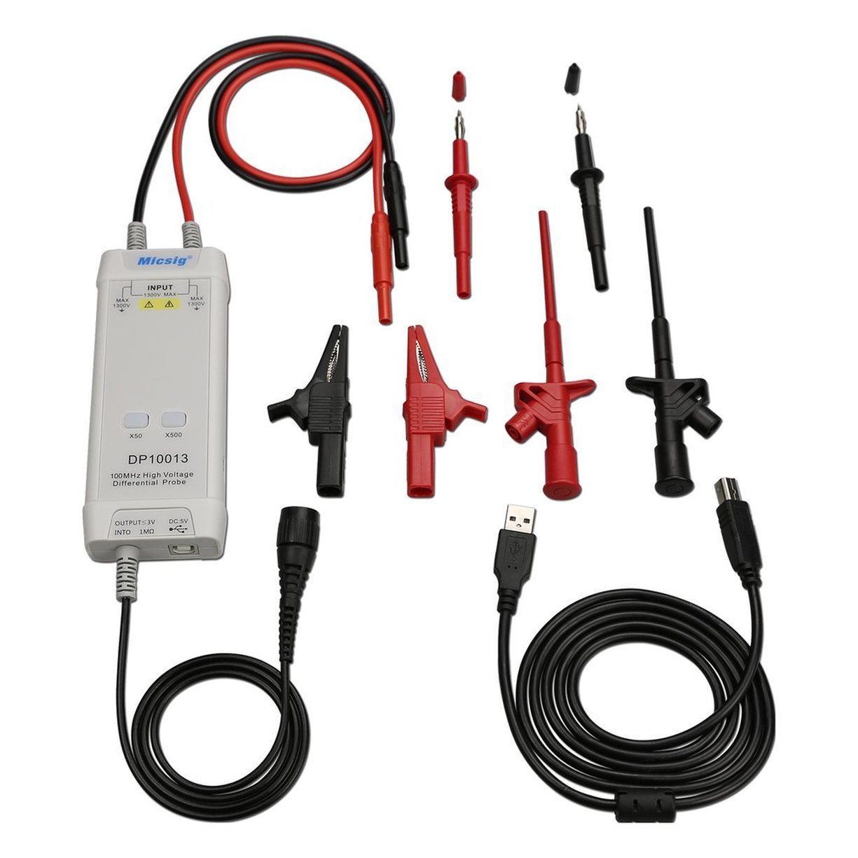 Micsig DP10013 High Voltage Differential Probe 1300V 100MHz 3.5ns Rise ...