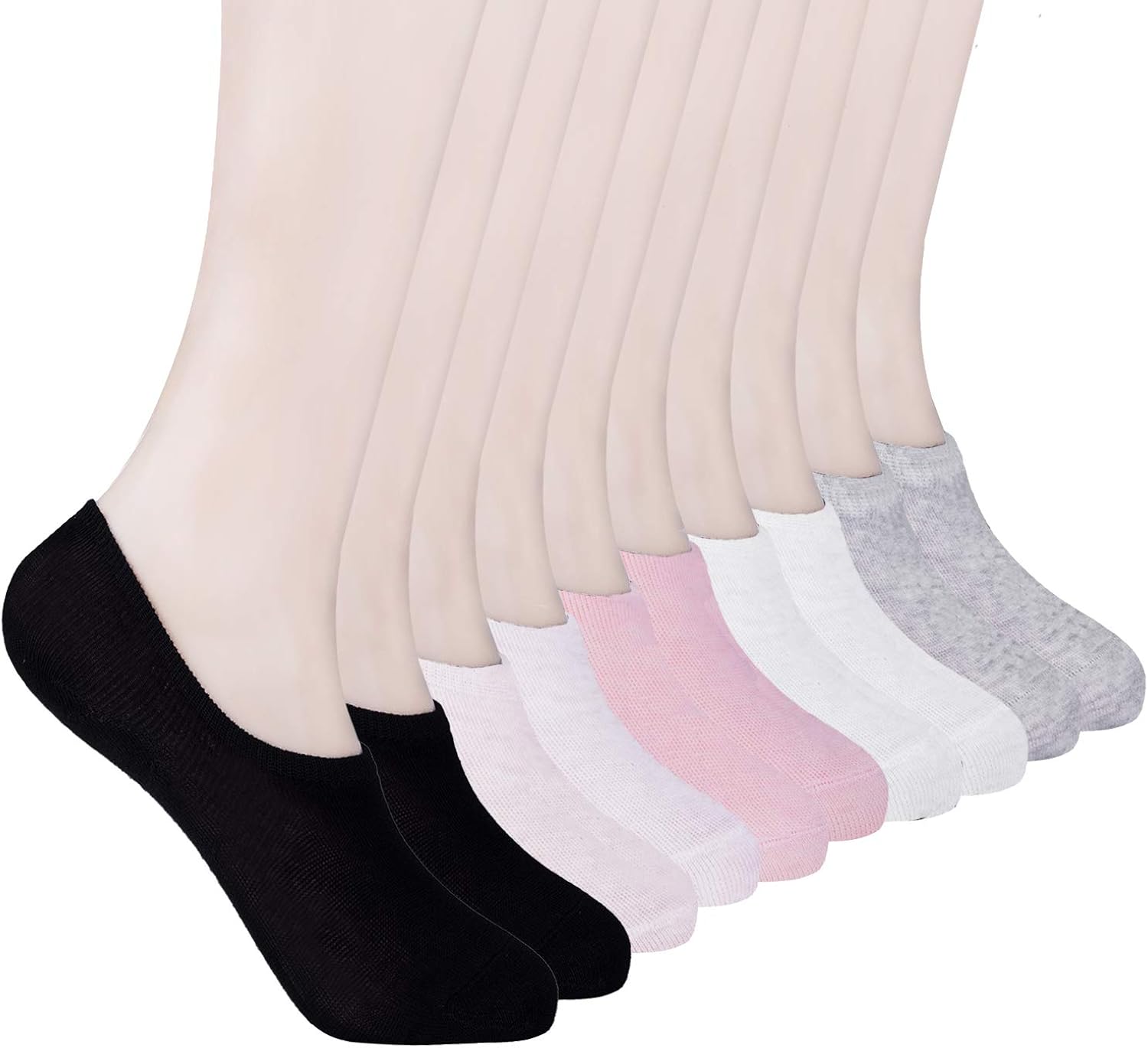 HBselect 10 Pairs Ankle Socks, Soft Cotton Thin Trainer Invisible Shoe ...