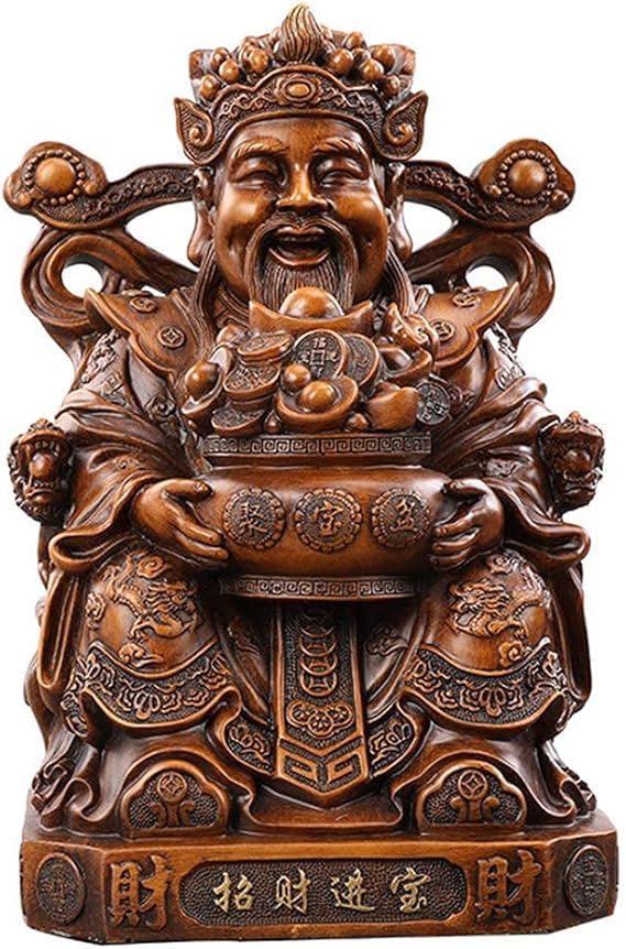 Lucky God of Wealth Statue Resin Crafts Money and treasures will be ...