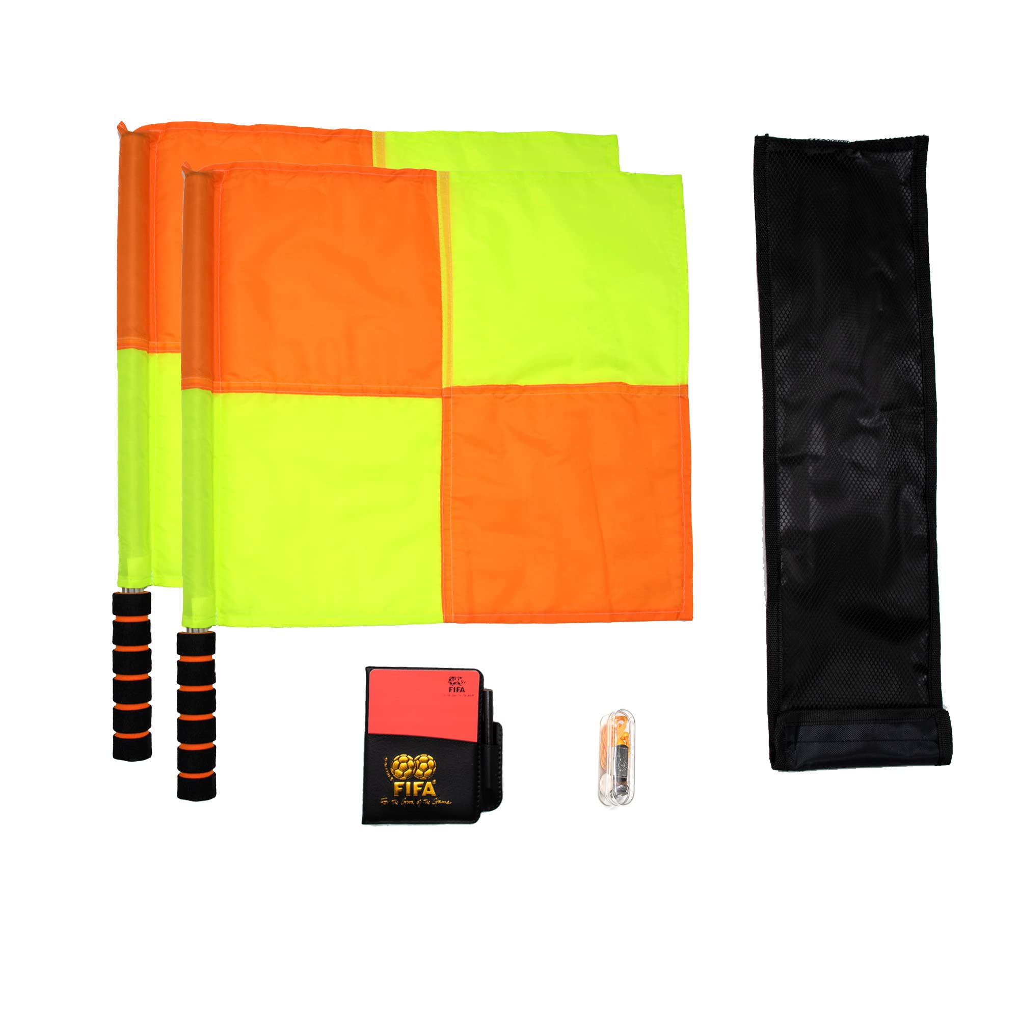 Soccer Referee Flag,Checkered Linesman Flags Set With Case，Metal Pole Foam Handle Water Proof ...