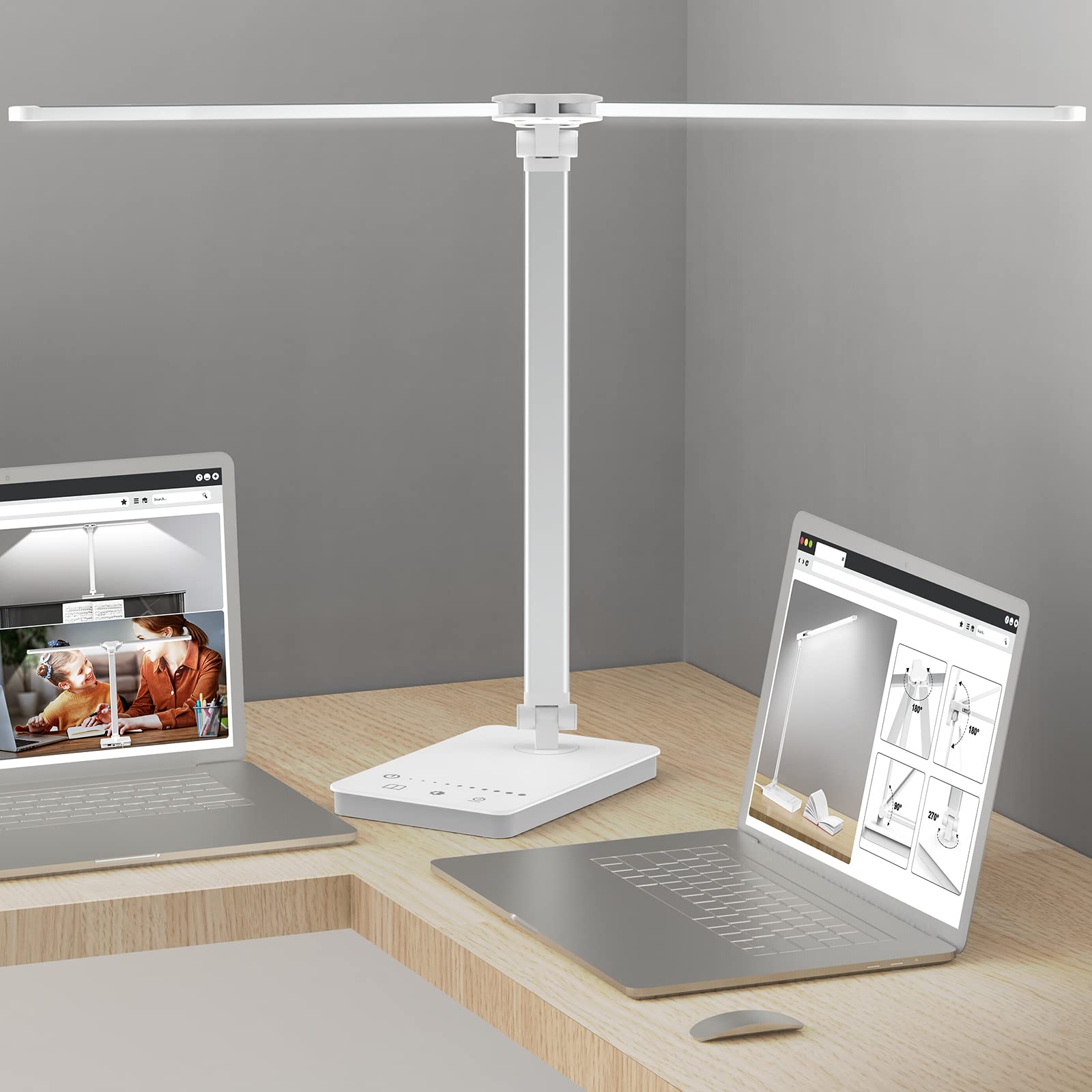 Mua Bright LED Desk Lamp for Home Office - Dual Swing Arm Eye-Caring ...