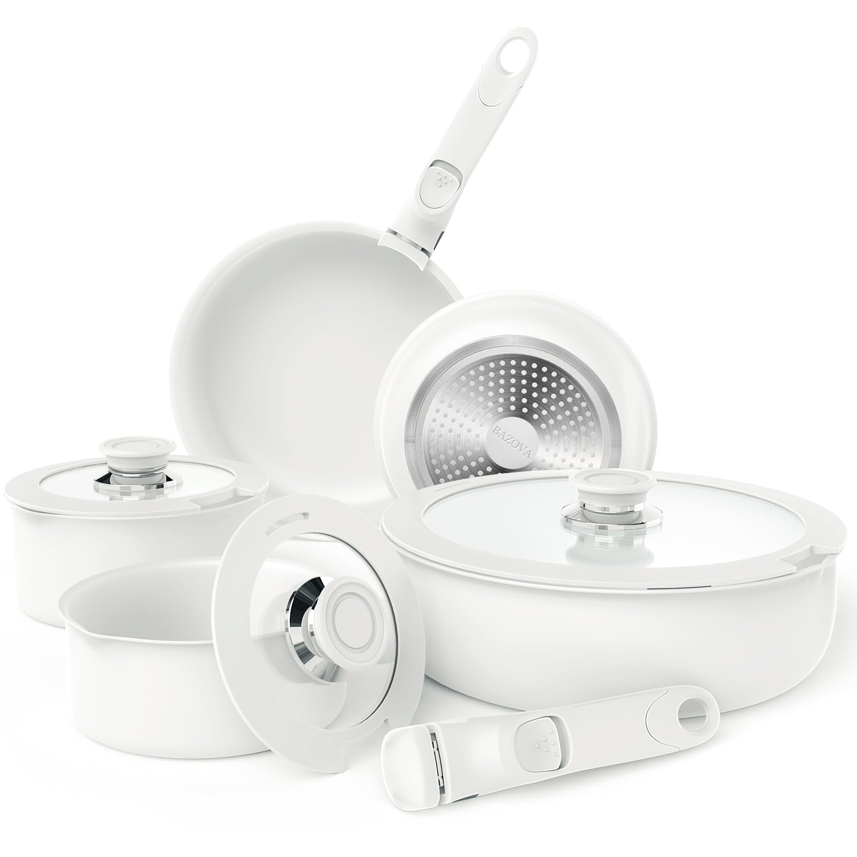 Mua Bazova Healthy Ceramic Cookware Set,10-Pcs Nonstick Pots and Pans ...