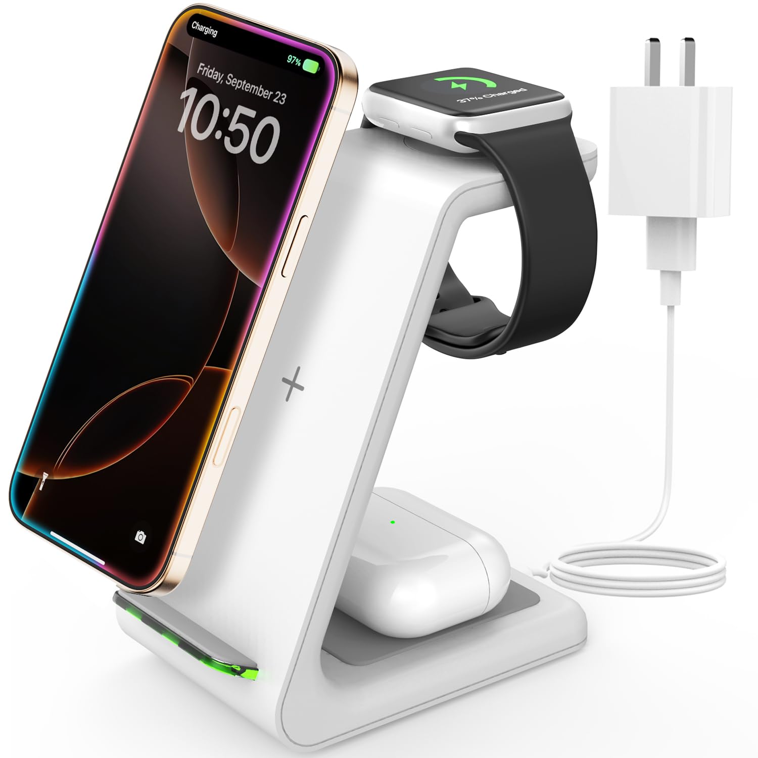 JoyGeek 3 in 1 Wireless Charging Station for Apple, Wireless Charger ...