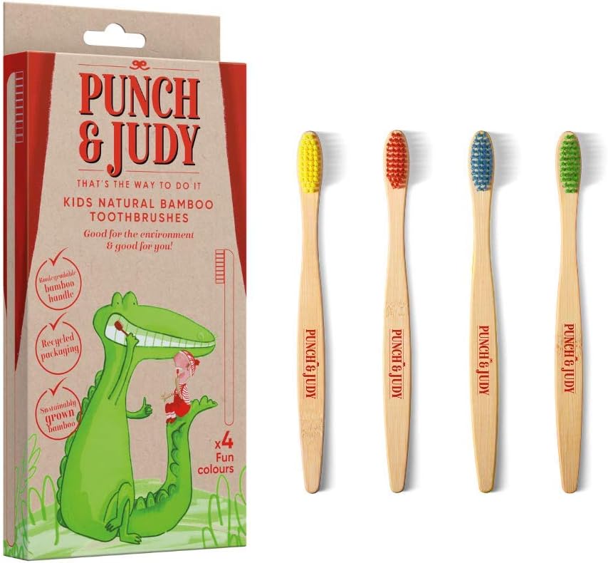 Punch & Judy – Kids Organic Bamboo Toothbrushes – Made with Sustainable ...