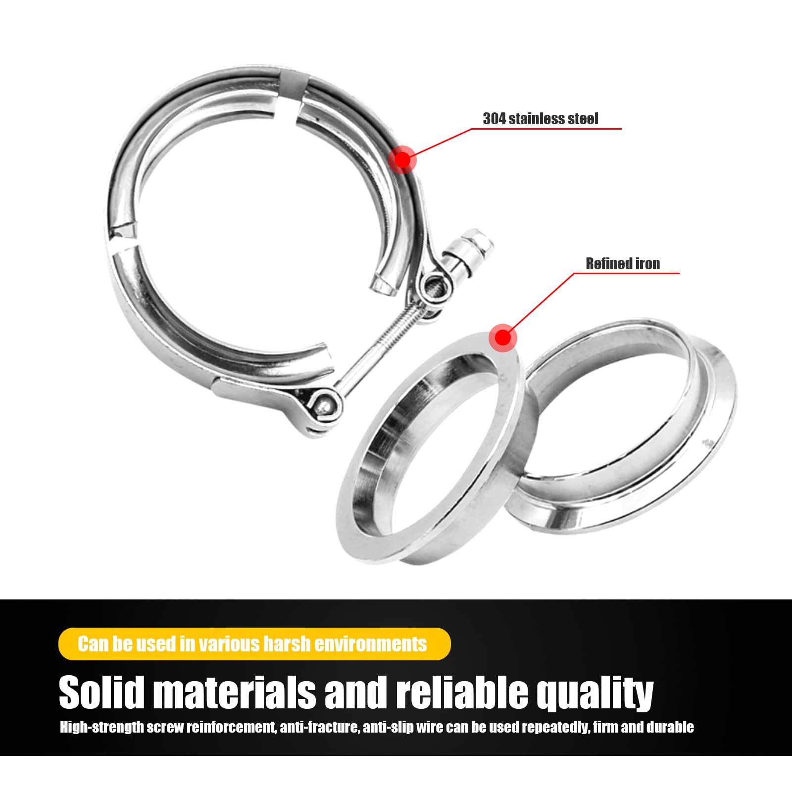 Mua 1 PC 2.5" Stainless Steel Exhaust Clamp, with V-bolt Clamp, Car ...
