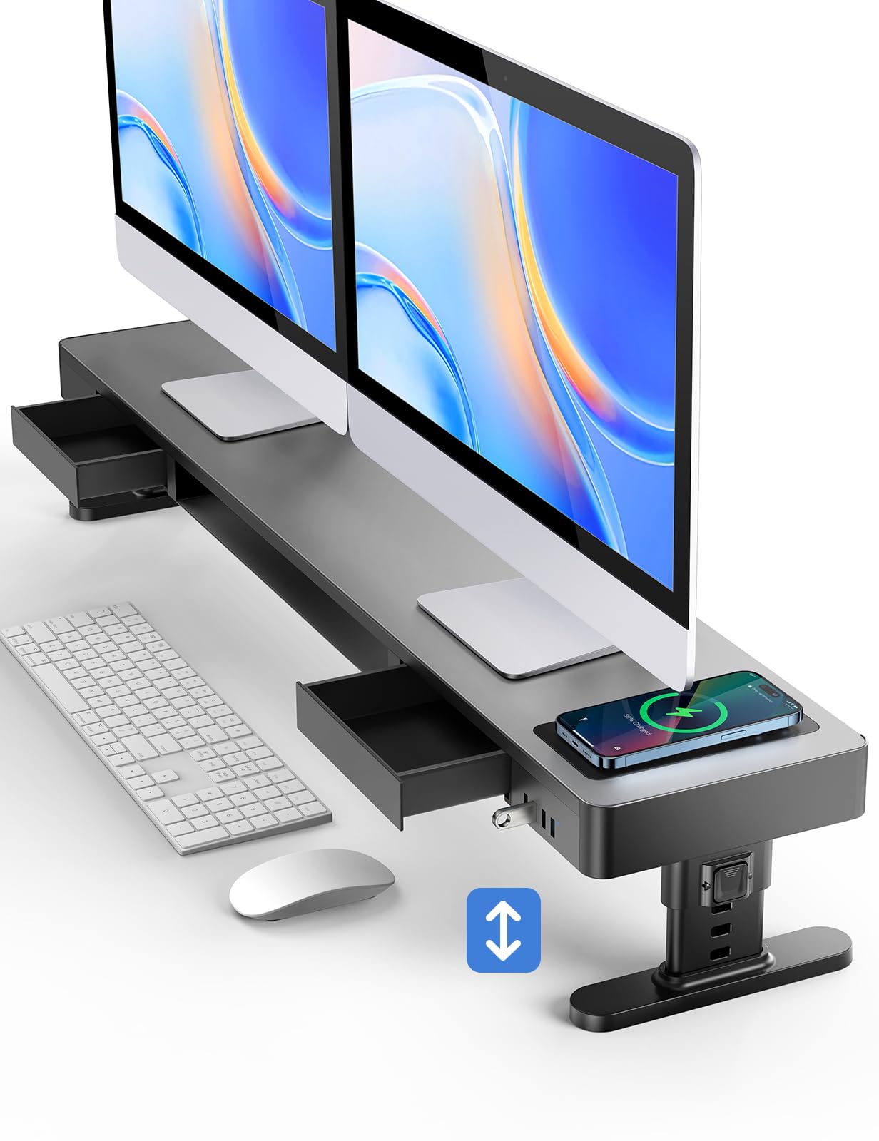 Mua meatanty Dual Monitor Stand with 4 Adjustable Heights, Auto Phone ...