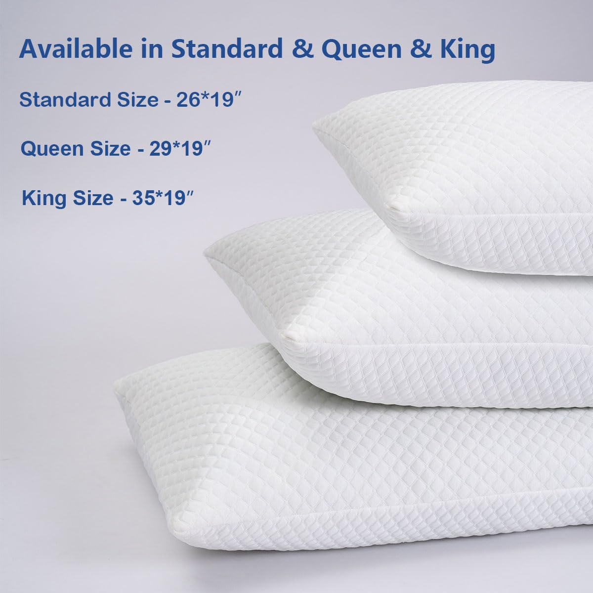 KUYOYGA Shredded Memory Foam Pillows Standard Size Set of 2 - Cooling Bed Pillows for Sleeping 2 ...