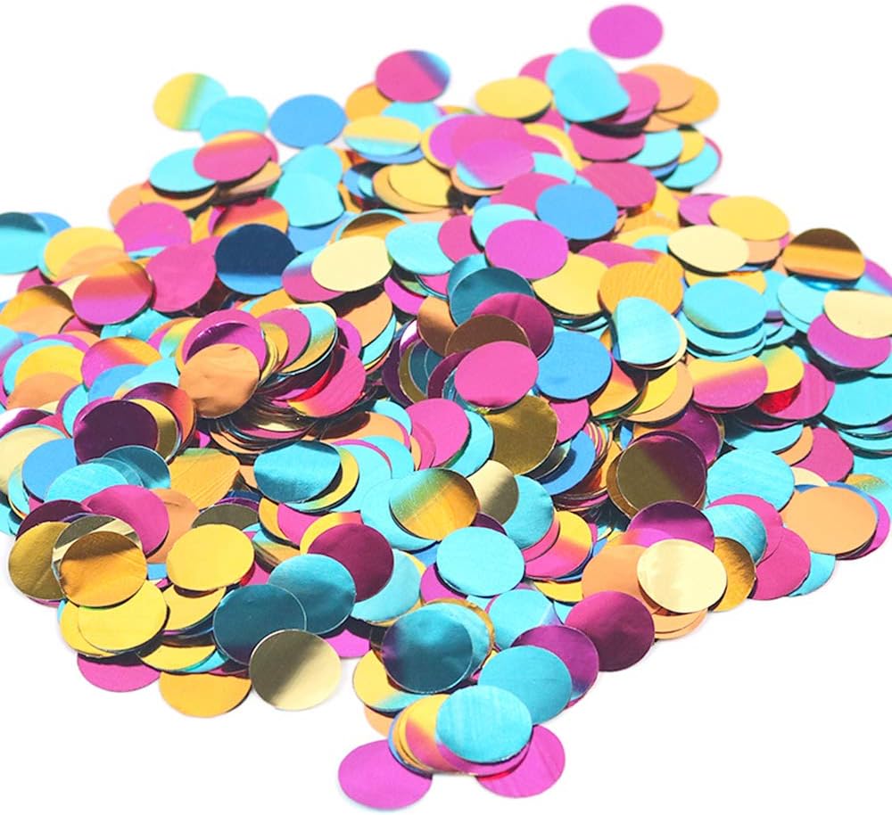 Amazon.com: Shuxy Round Sequins Multi-Color Confetti Throwing Confetti ...