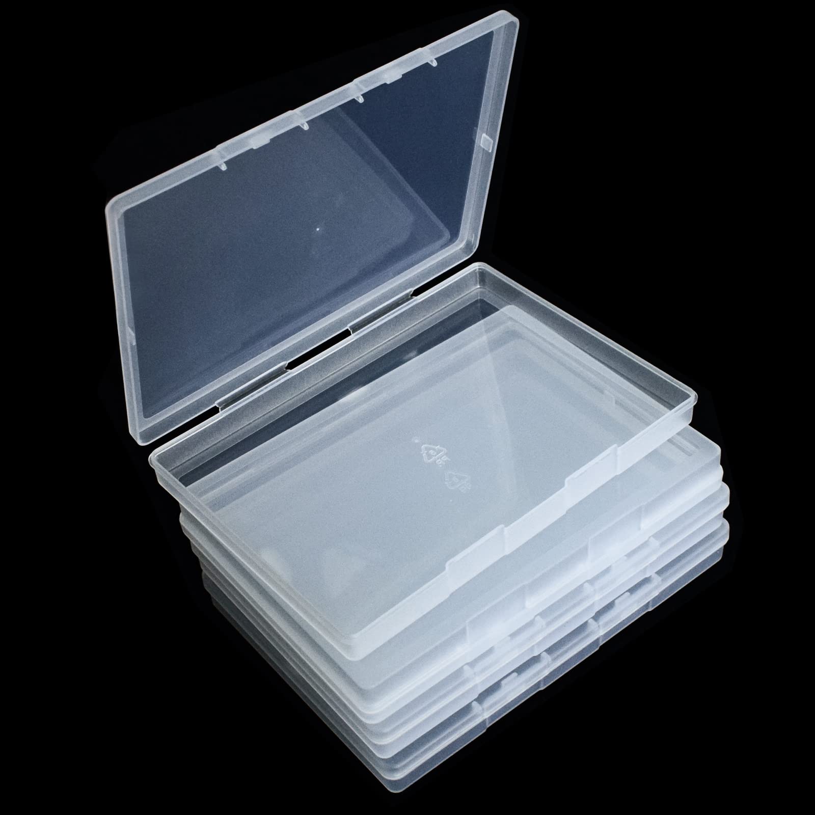 4 Pack A6 Clear Plastic Box Small Storage Boxes Transparent Greeting ...