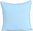 Homescapes - 100% Cotton Plain Blue Cushion Cover- 30 x 30 cm Square ...