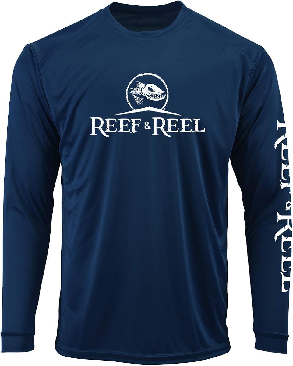 Men's Long Sleeve Logo Performance Fishing Shirt UPF +50 Moisture ...