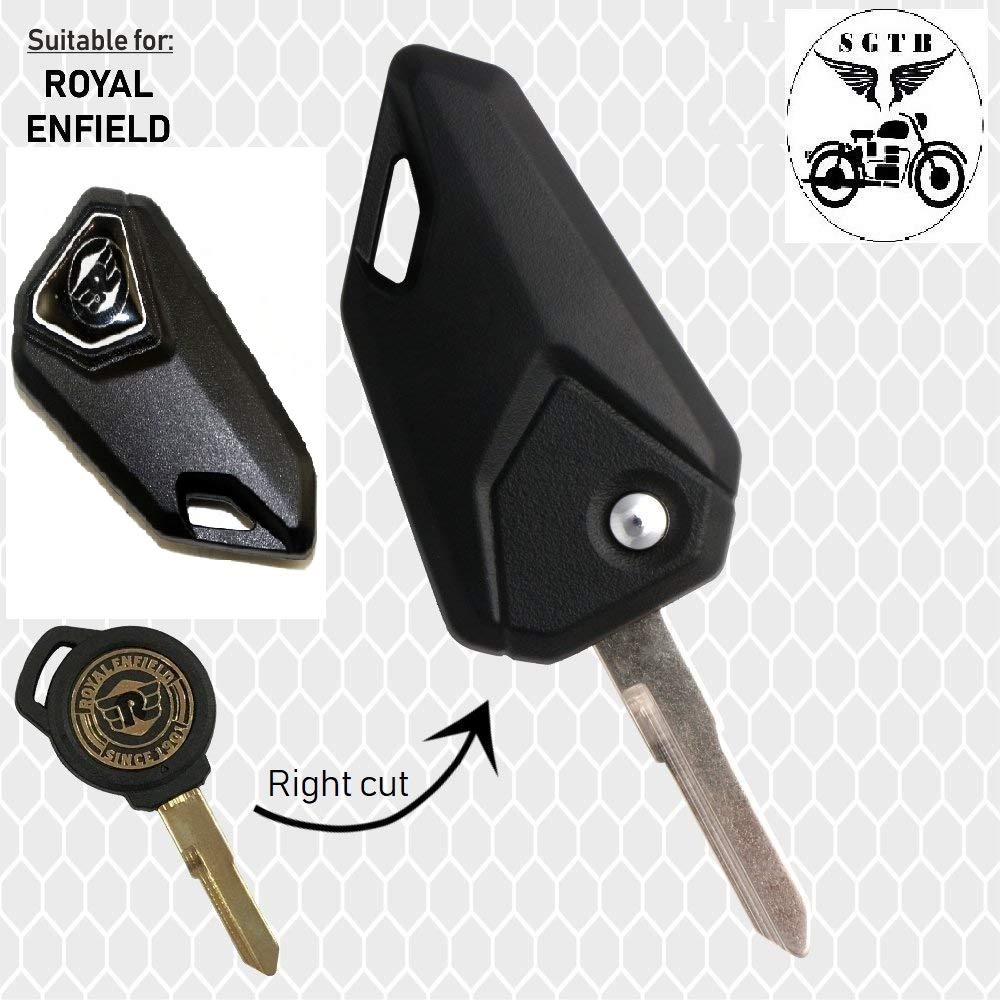 Sgtb Royal Enfield Logo Flip Key Right Cut Black Blank | Desertcart KSA