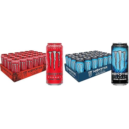 Monster Energy Ultra Red (Pack of 24) and Monster Energy Zero Sugar ...