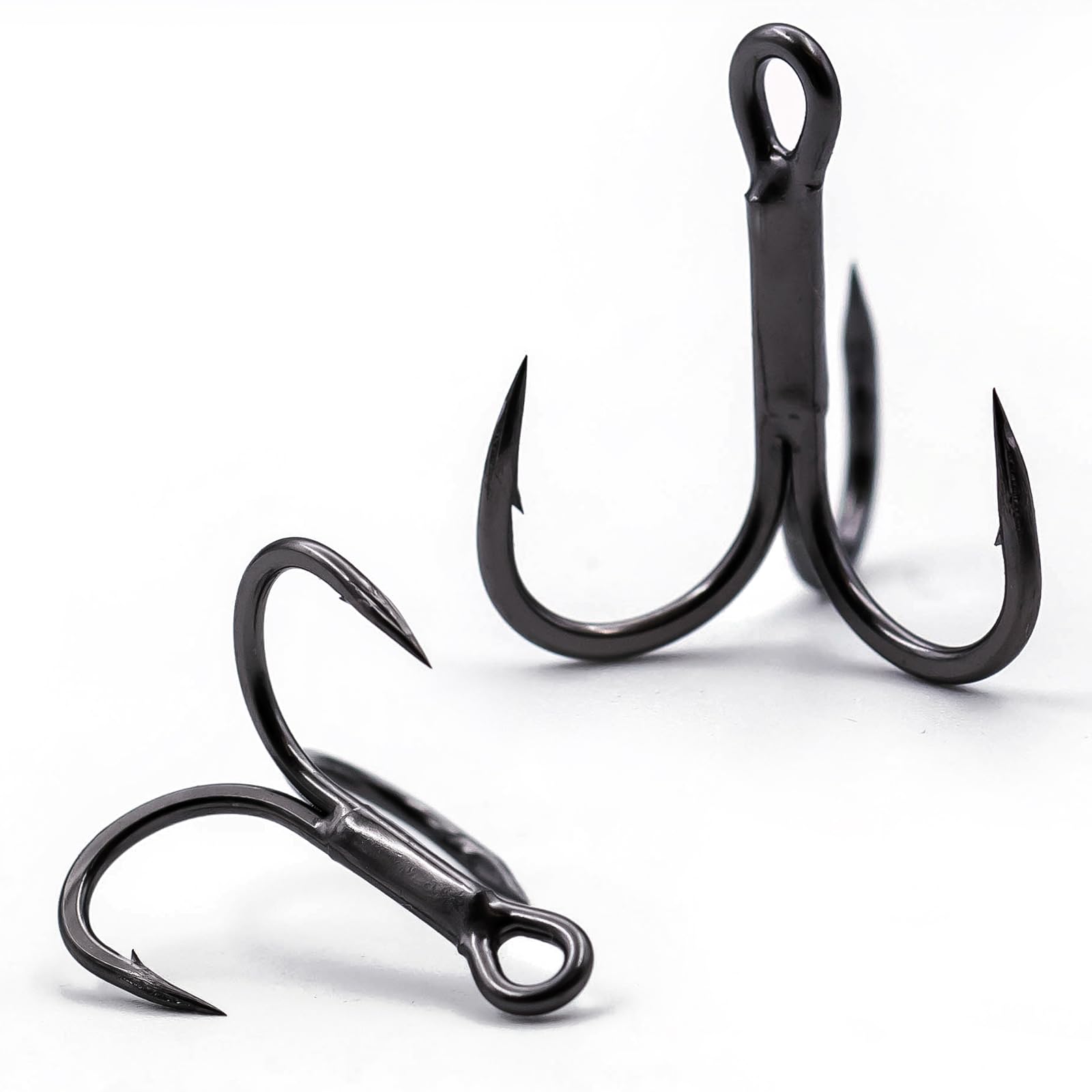 FishTrip Treble Fishing Hooks 4X Strong,10pcs/Pack Black Triple Hooks ...