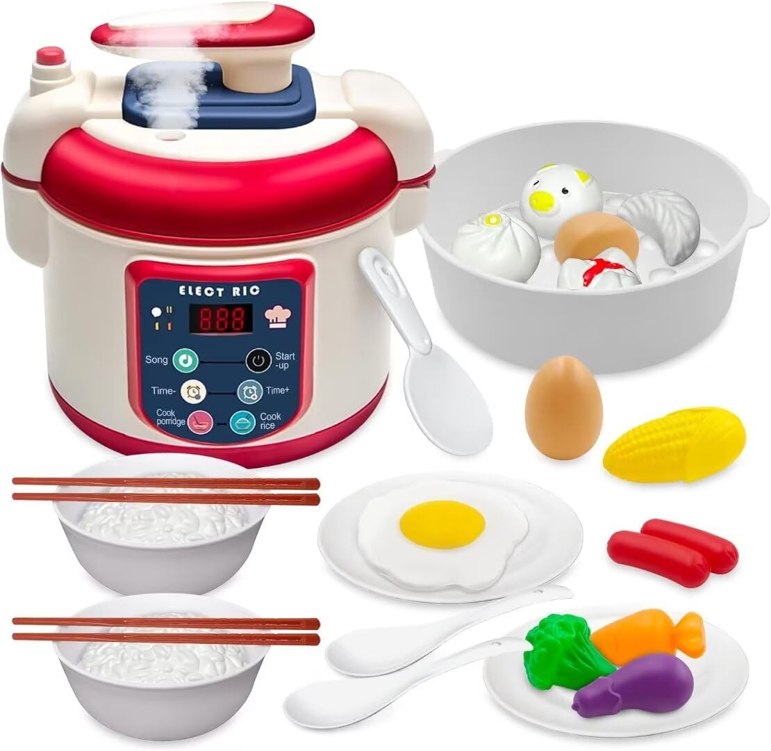 HIKUIBU 25PCS Kids Kitchen Pretend Play Toys, Mini Electronic Rice ...