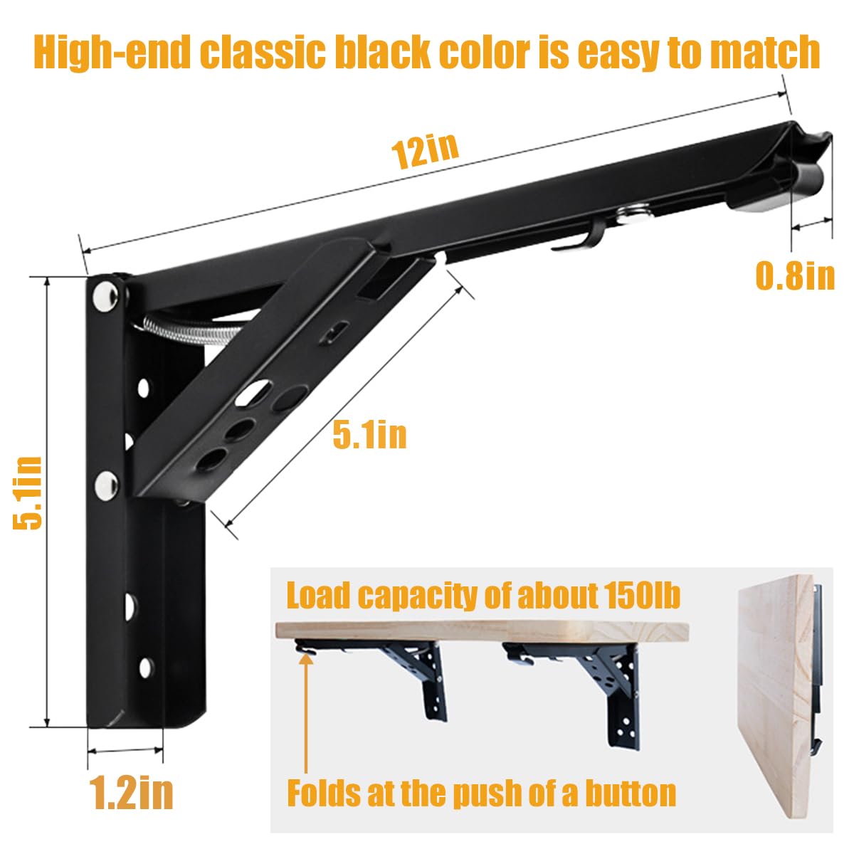 ANTEISI Fold Down Table Wall Mounted Hinges,4 Pcs Folding Shelf ...